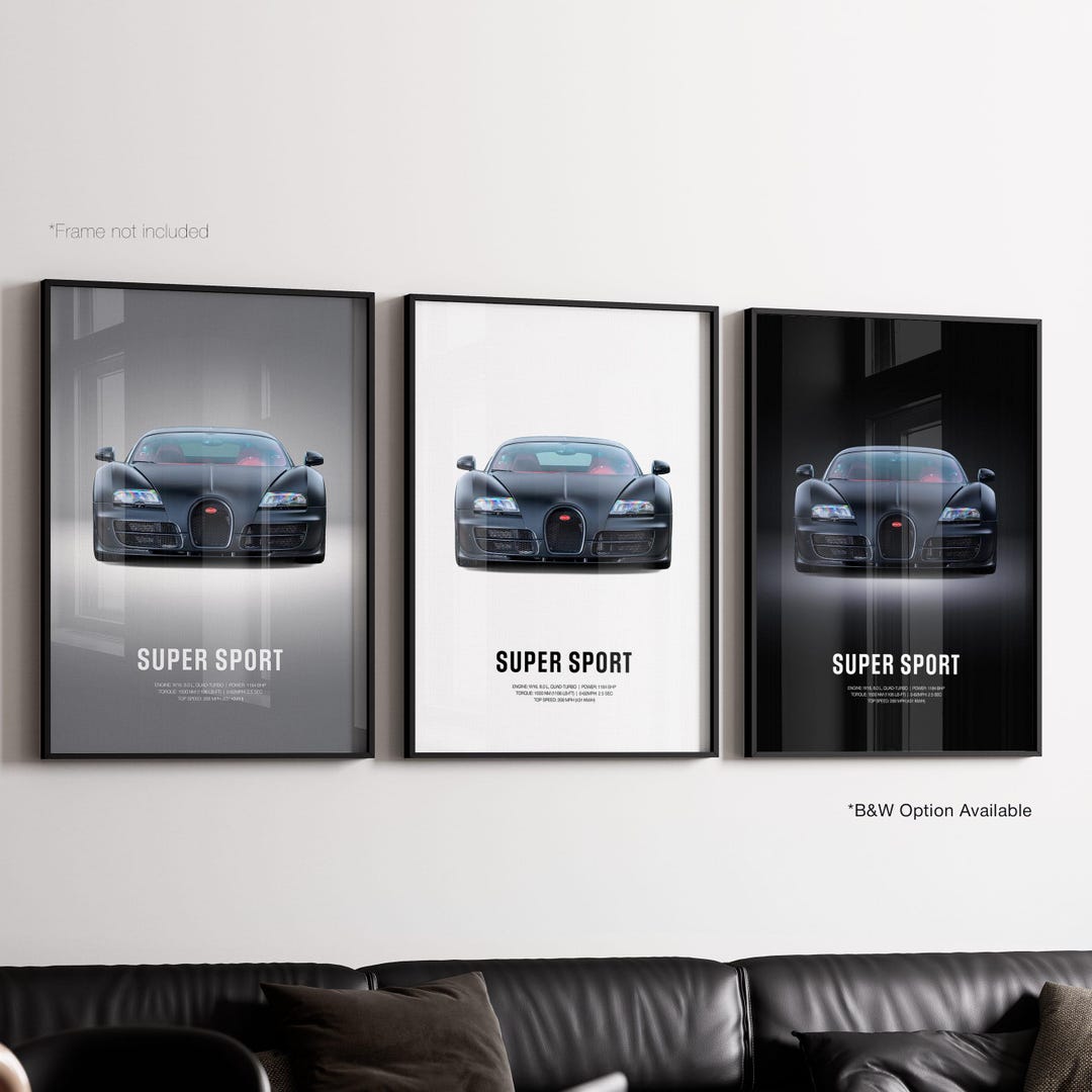Bugatti Veyron Super Sport - Car Poster Print | Automotive Wall Art ...