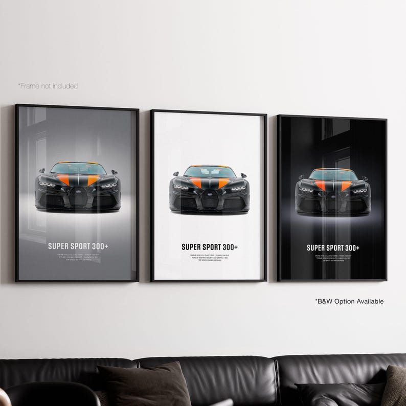 Bugatti Chiron Super Sport 300+ - Car Poster Print | Automotive Wall ...
