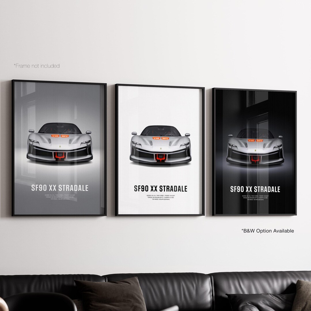 Ferrari SF90 XX Stradale - Car Poster Print | Automotive Wall Art | Car ...