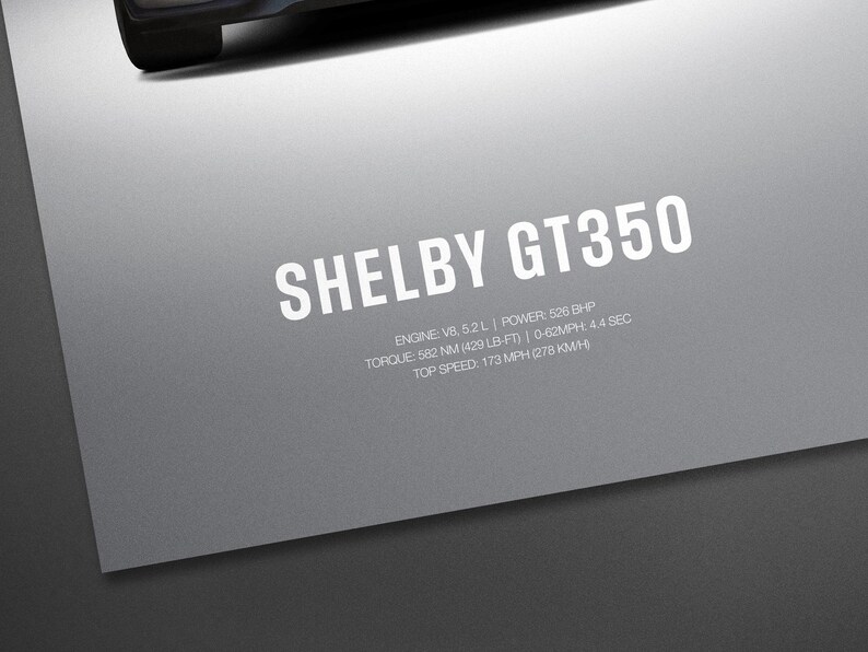 Ford Mustang Shelby GT350 - Car Poster Print | Automotive Wall Art ...