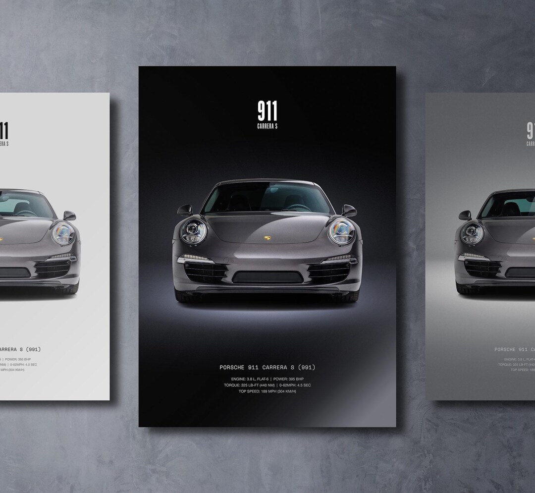 Porsche 911 Carrera S (991) - Car Poster Print | Automotive Wall Art ...