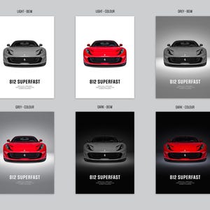 Ferrari 812 Superfast - Car Poster Print | Automotive Wall Art | Car ...