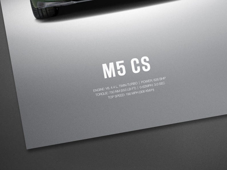 BMW M5 CS F90 - Car Poster Print | Automotive Wall Art | Car Lover Gift ...
