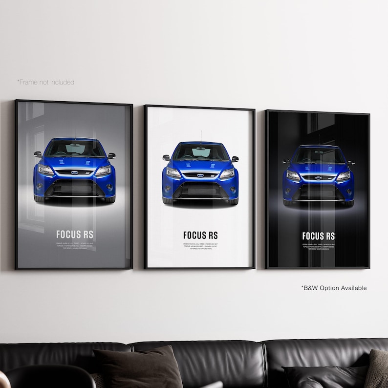 Ford Focus RS Mk2 - Car Poster Print | Automotive Wall Art | Car Lover ...