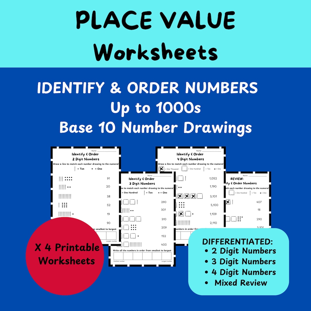 Place Value - Identify & Order Numbers up to Thousands Using Base Ten ...