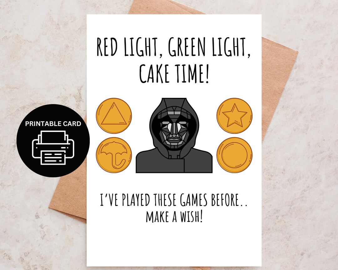 Squid Game Birthday Card, Kdrama Birthday Card, Netflix Gift, Gganbu ...