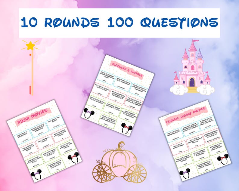 Disney Trivia Game, Pixar Trivia Game, Family Party Fun, Disney ...