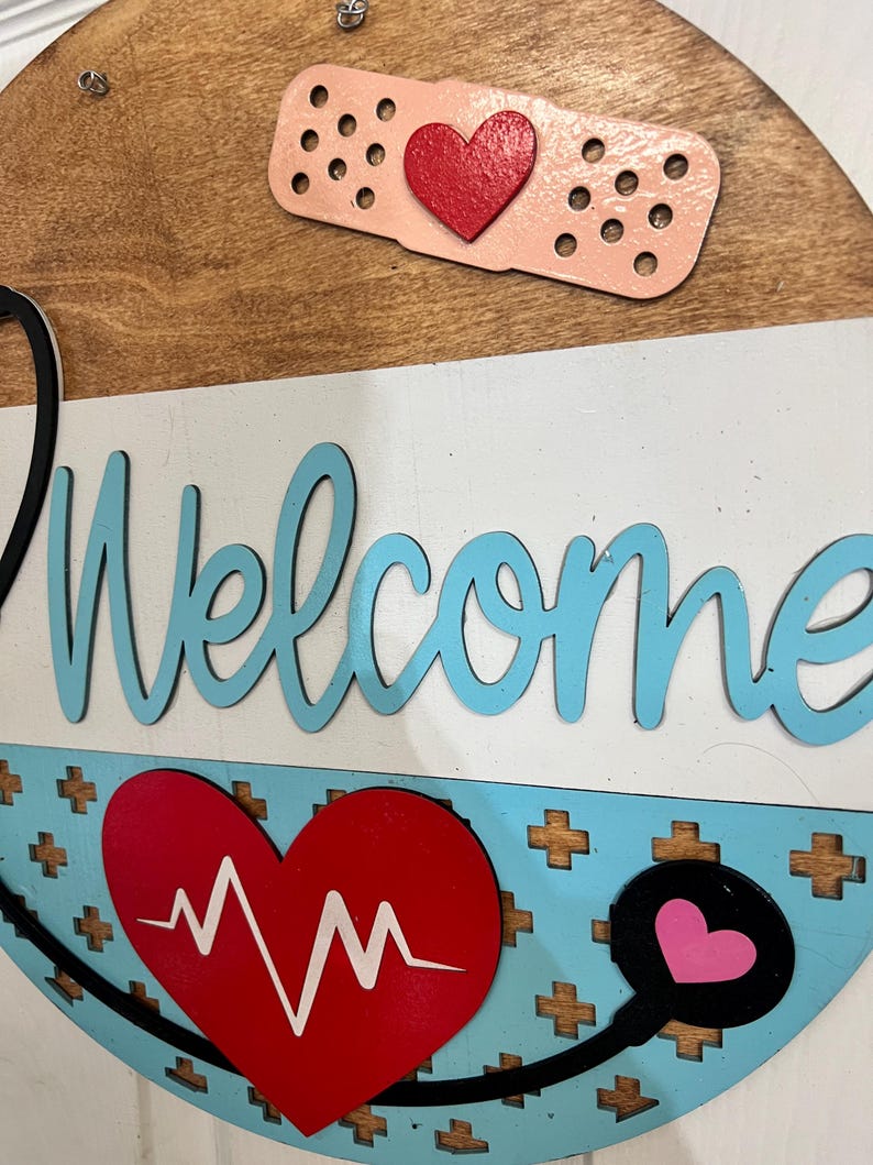 Medical Welcome Door Sign – Nurse Office Decor With Stethoscope ...