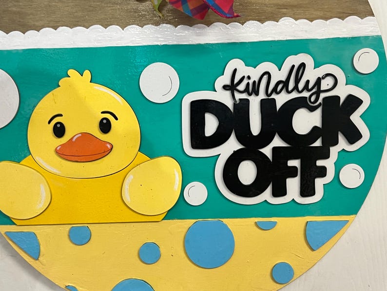 Kindly Duck off Door Hanger | Funny Duck Sign | Spring Front Door Decor ...