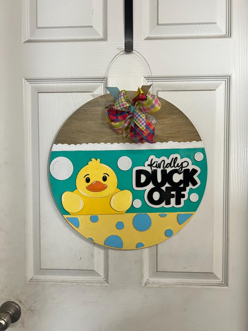 Kindly Duck off Door Hanger | Funny Duck Sign | Spring Front Door Decor ...