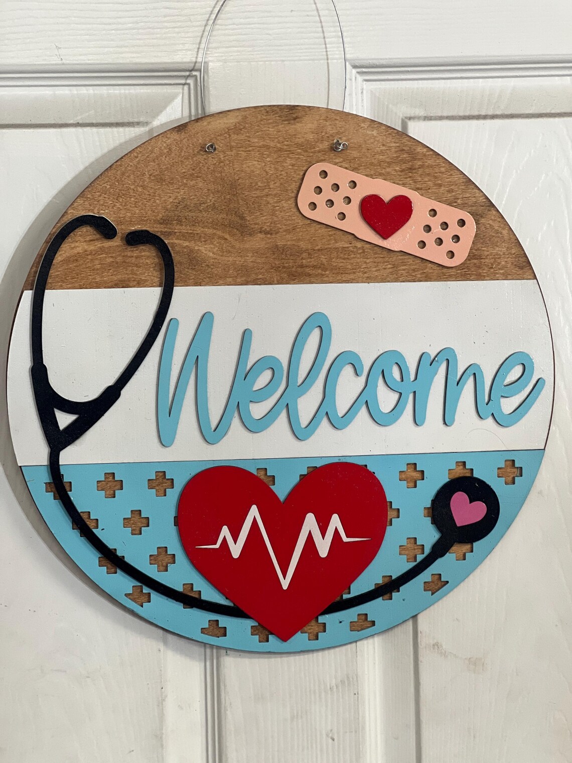 Medical Welcome Door Sign – Nurse Office Decor With Stethoscope ...