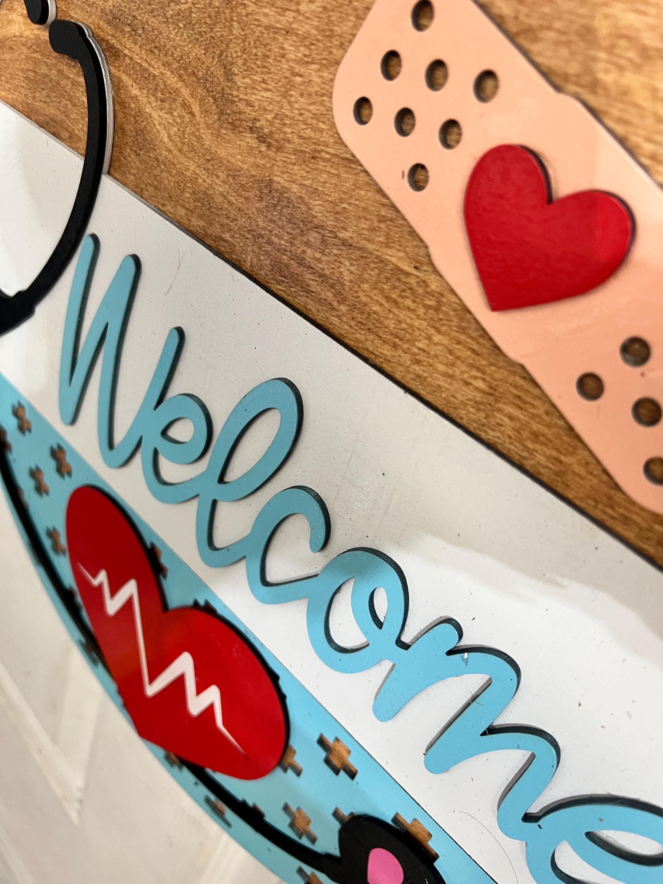 Medical Welcome Door Sign – Nurse Office Decor With Stethoscope ...
