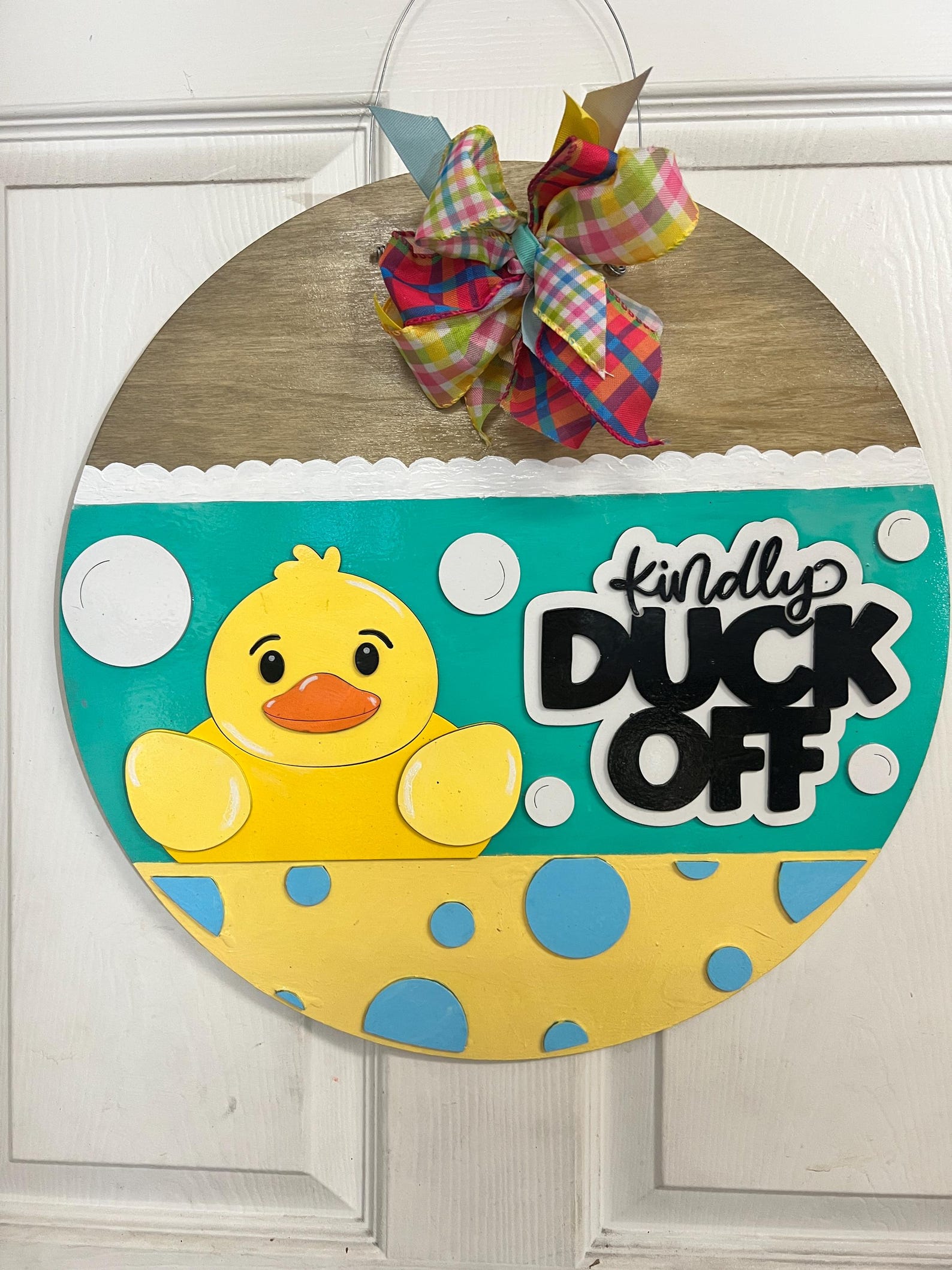 Kindly Duck off Door Hanger | Funny Duck Sign | Spring Front Door Decor ...