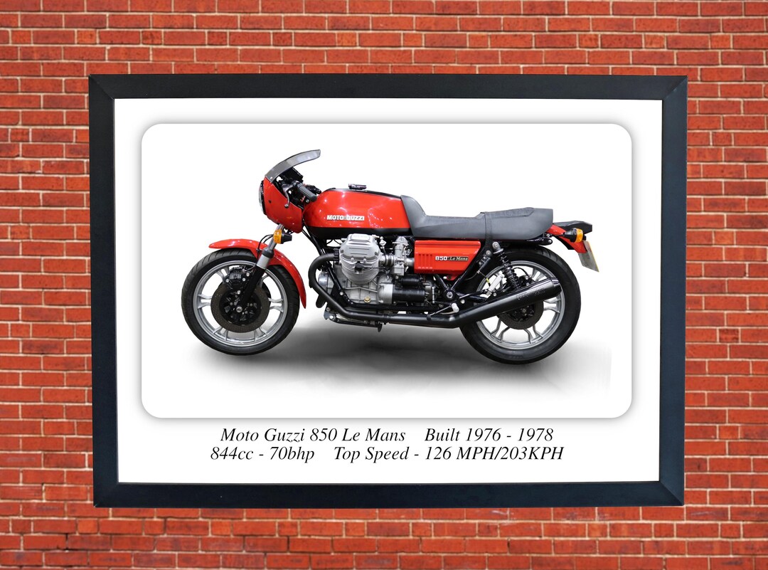 Moto Guzzi 850 Motorbike Poster, Classic Motorcycle Posters, Vintage ...