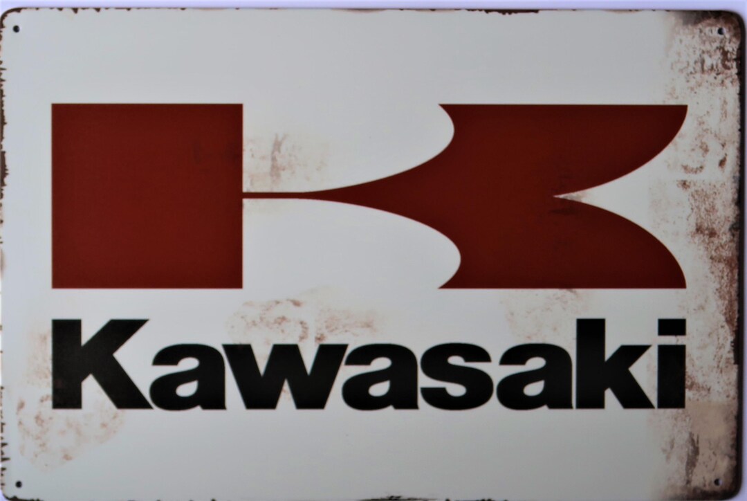 Kawasaki Motorcycle Metal Garage Sign Wall Plaque Vintage Mancave A4 UK ...