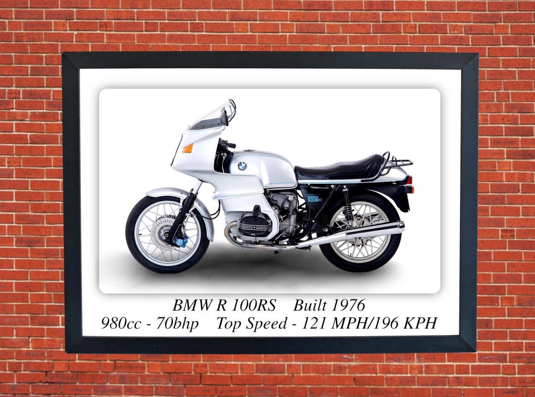 BMW R 100RS Motorbike Poster, Classic Motorcycle Posters, Vintage ...