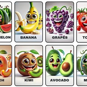 Fruit Flashcards | 24 Adorable Illustrated Digital Cards | Printable ...