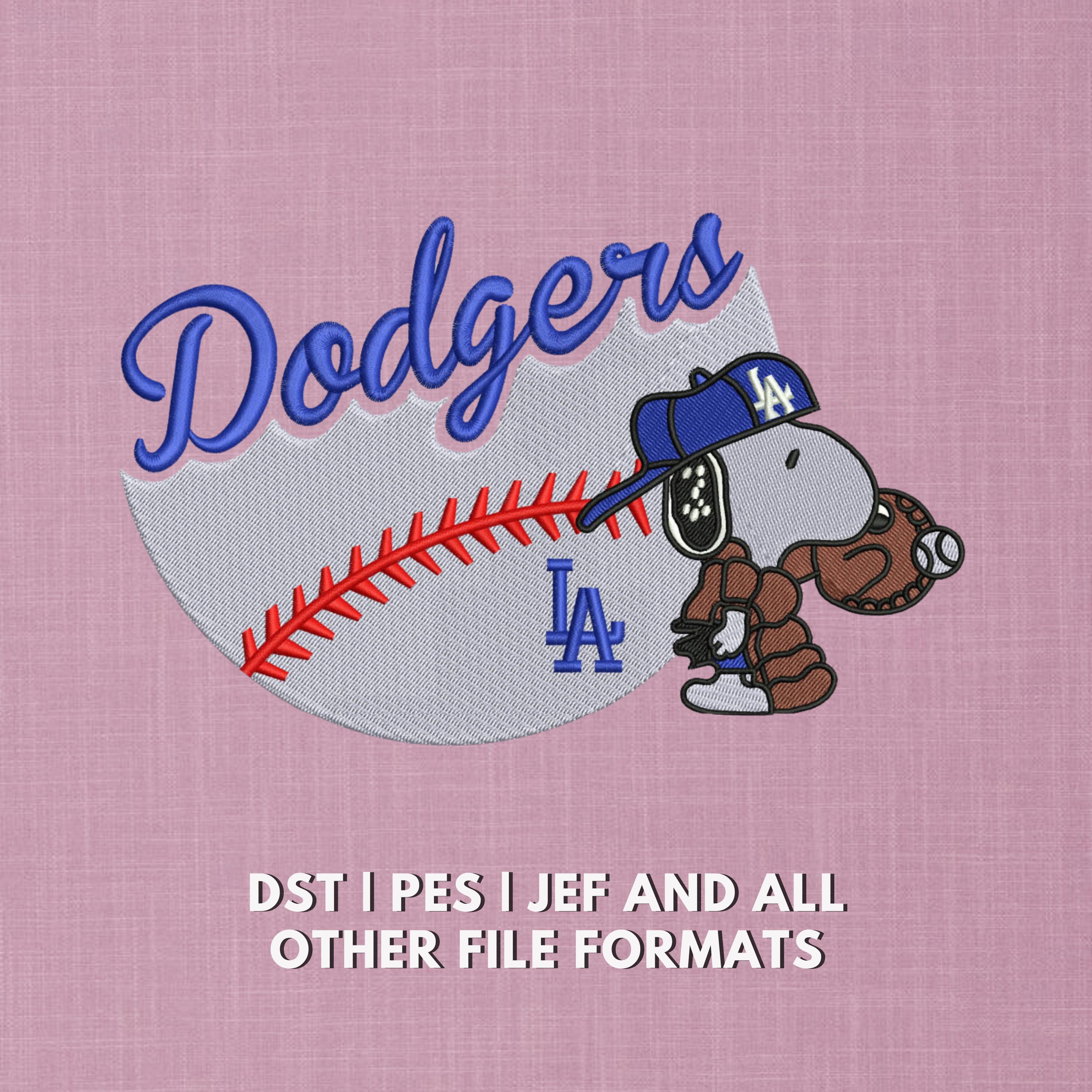 Baseball Snoopy Dodgers Embroidery Design | LA Dodgers Machine ...