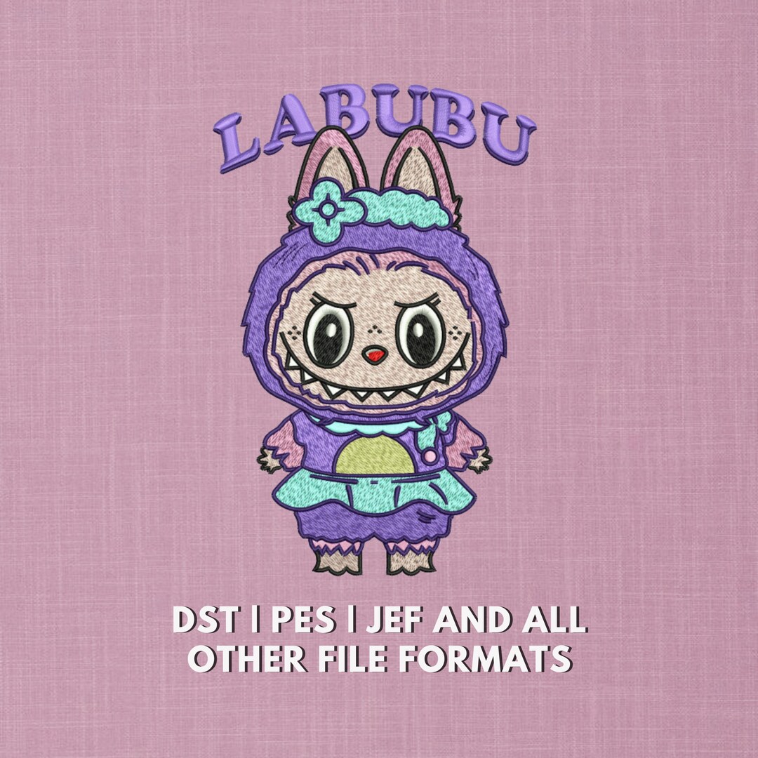 Labubu Embroidery Design | Cute Monster Machine Embroidery File ...