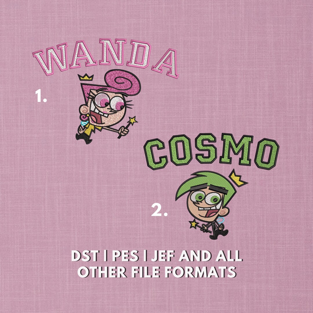 Wanda and Cosmo Embroidery Design Set | Fairly Odd Inspired Machine ...