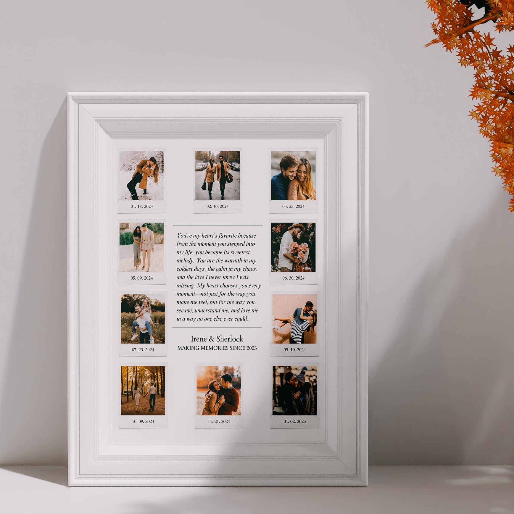Custom Polaroid Photo Frame Collage. Wall Art, Gift for Wedding ...