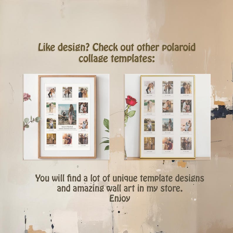 Custom Polaroid Photo Frame Collage. Wall Art, Gift for Wedding ...