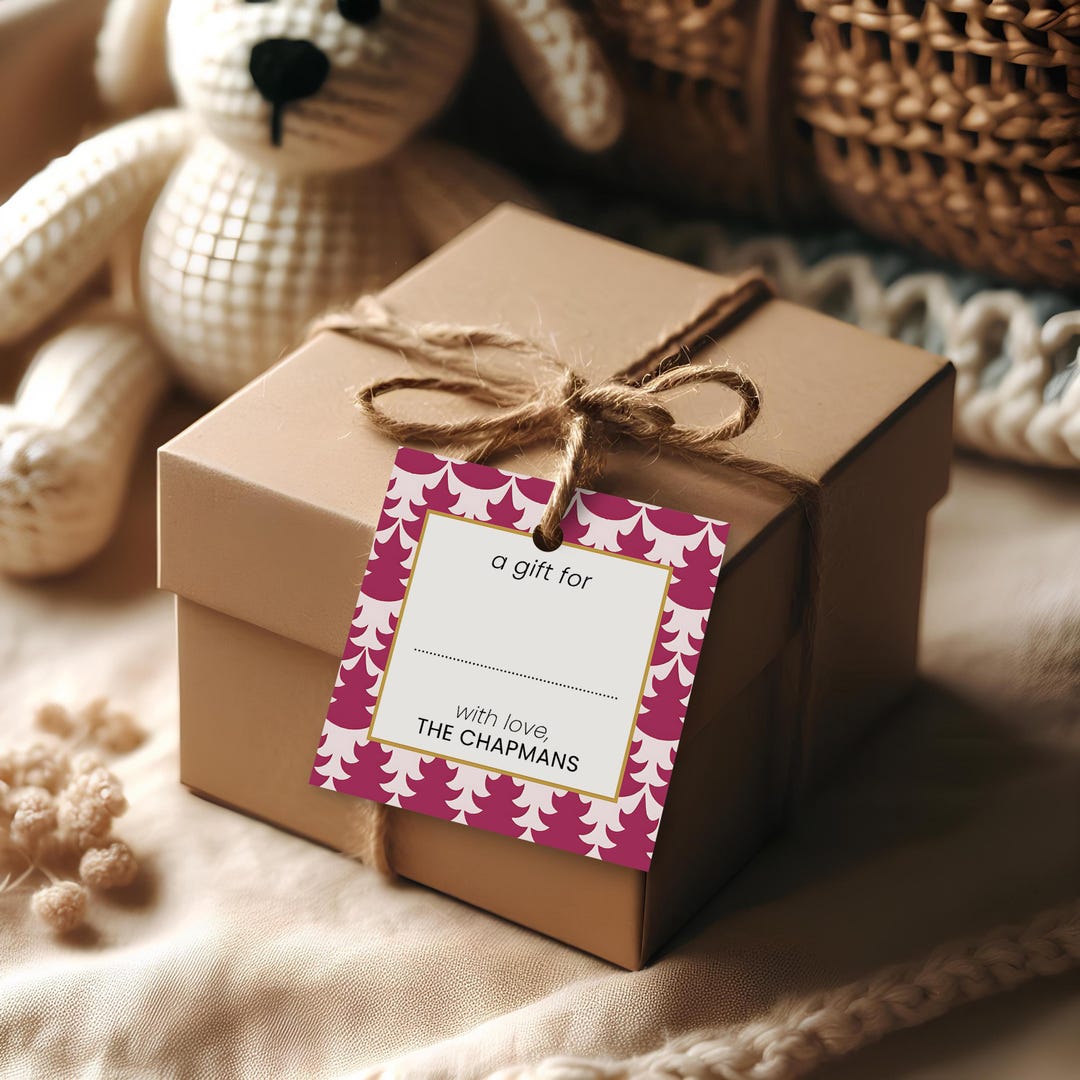 Personalized Christmas Gift Tags: Square Holiday Favor Labels (set of ...