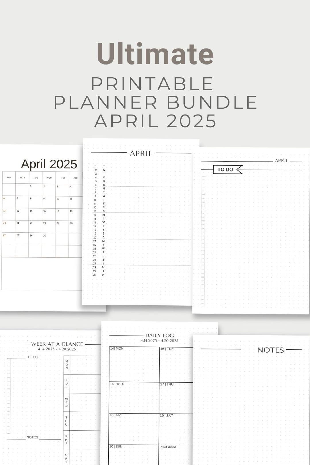 April 2025 Calendar Printout Printable April 2025 Planner and Tracker ...