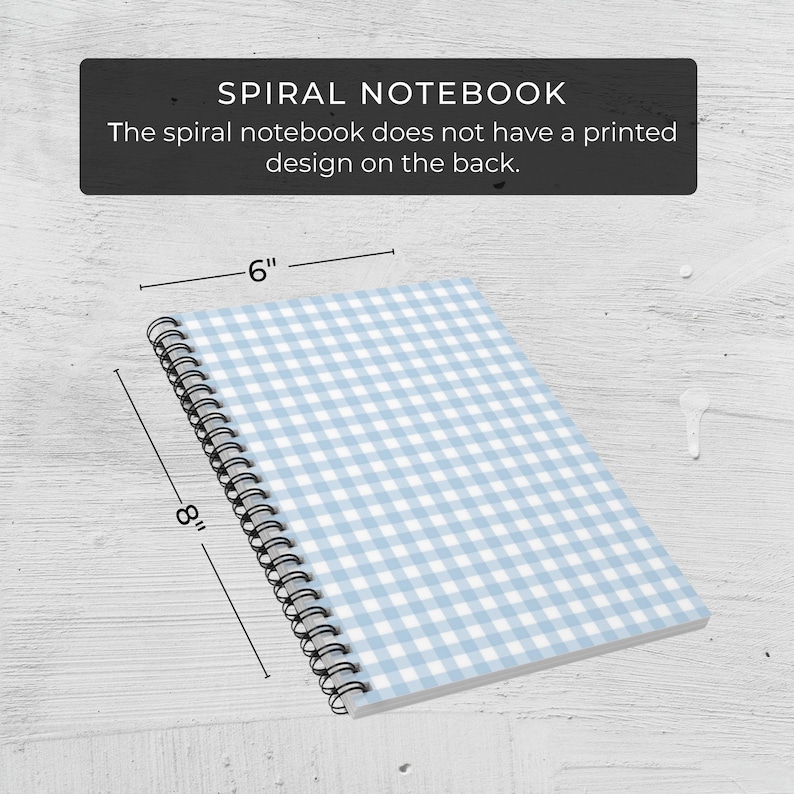 Powder Blue Gingham Journal: Preppy Hardback or Spiral Notebook - Etsy