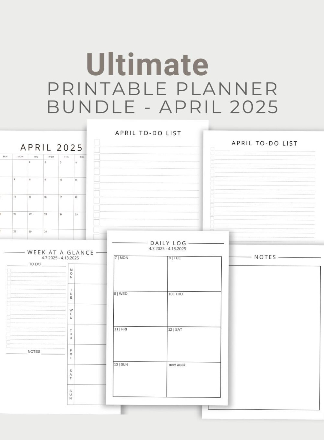 April 2025 Calendar Printout April 2025 Planner and Tracker Pre-filled ...
