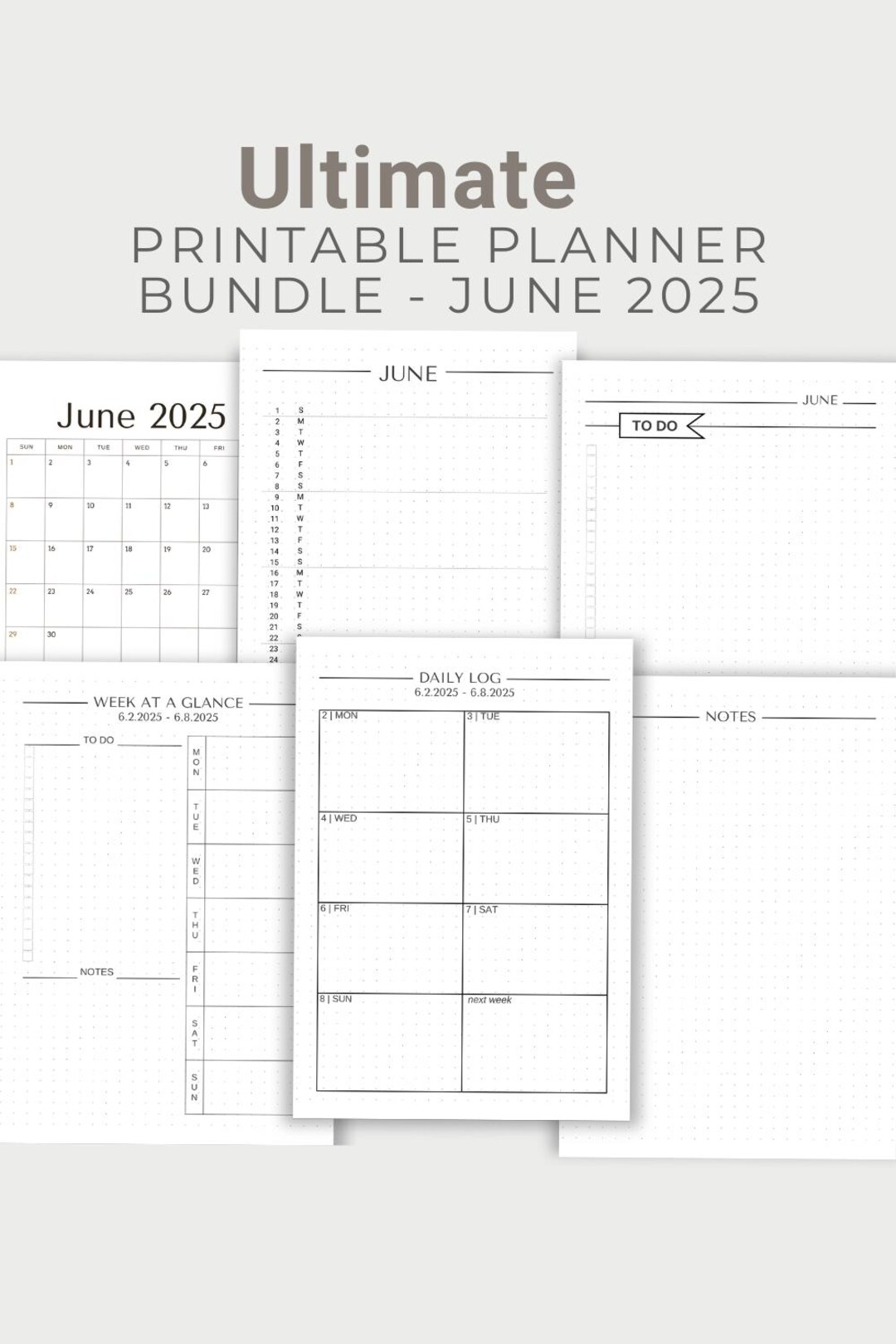 June 2025 Calendar Printout Printable June 2025 Planner and Tracker Pre ...