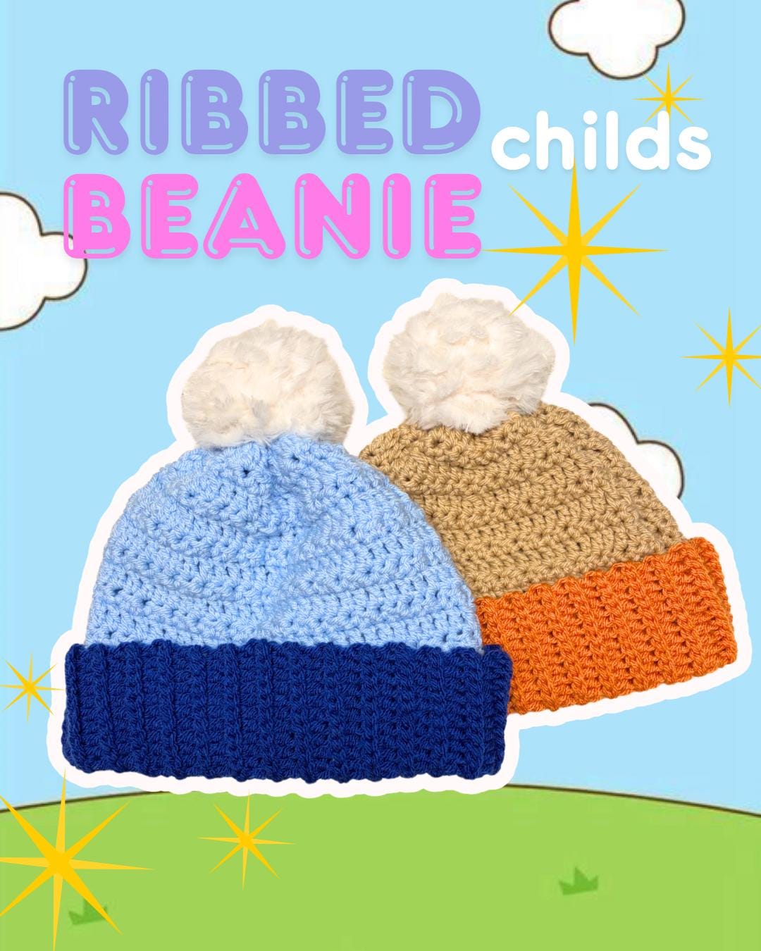 Bluey-inspired Crochet Beanie | Handmade Made-to-order Baby & Kids ...