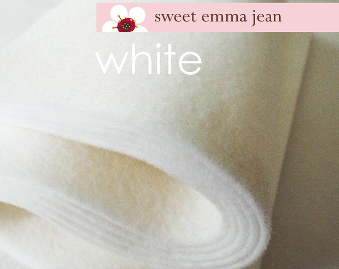 Remnant - Wool Felt - White - Wool Blend Felt - Etsy