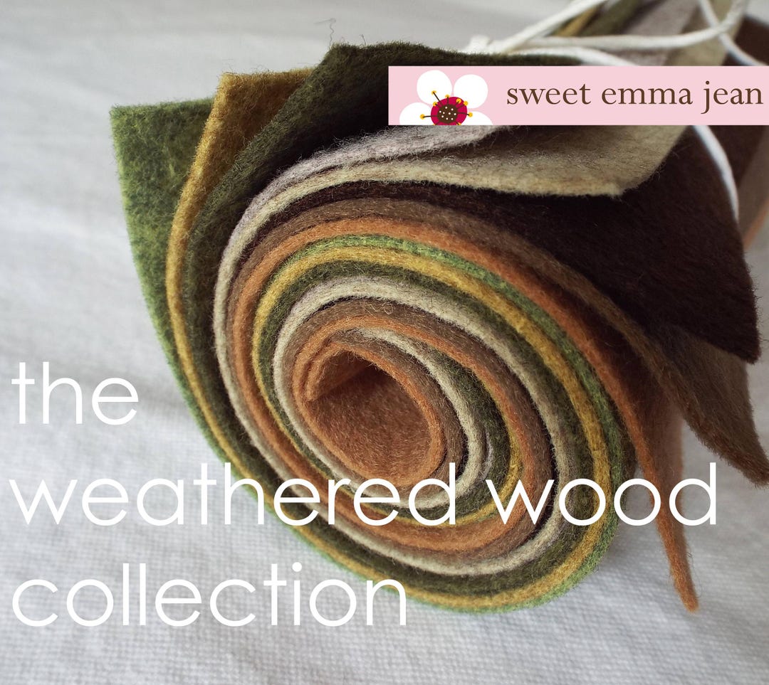 Weathered Wood - Wool Blend Felt Sheets: 8 Colors - Etsy