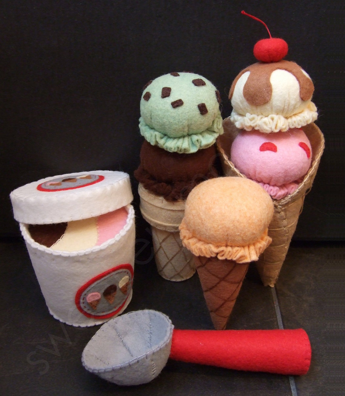 Felt Ice Cream Set Pattern - DIY Play Food (PDF) - Etsy UK