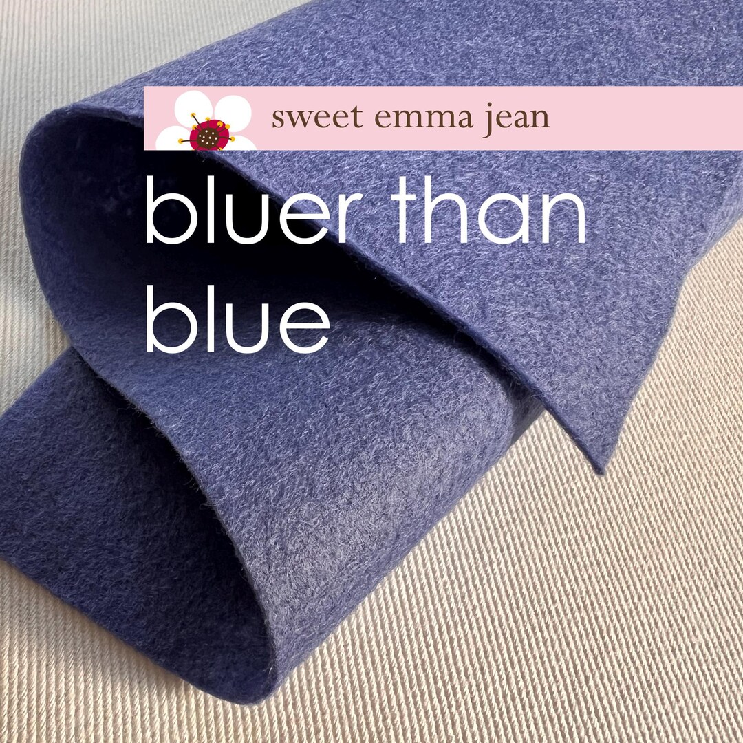 Wool Felt 1/2 (one Half) Yard Cut - Bluer Than Blue - Purpley-blue Wool ...