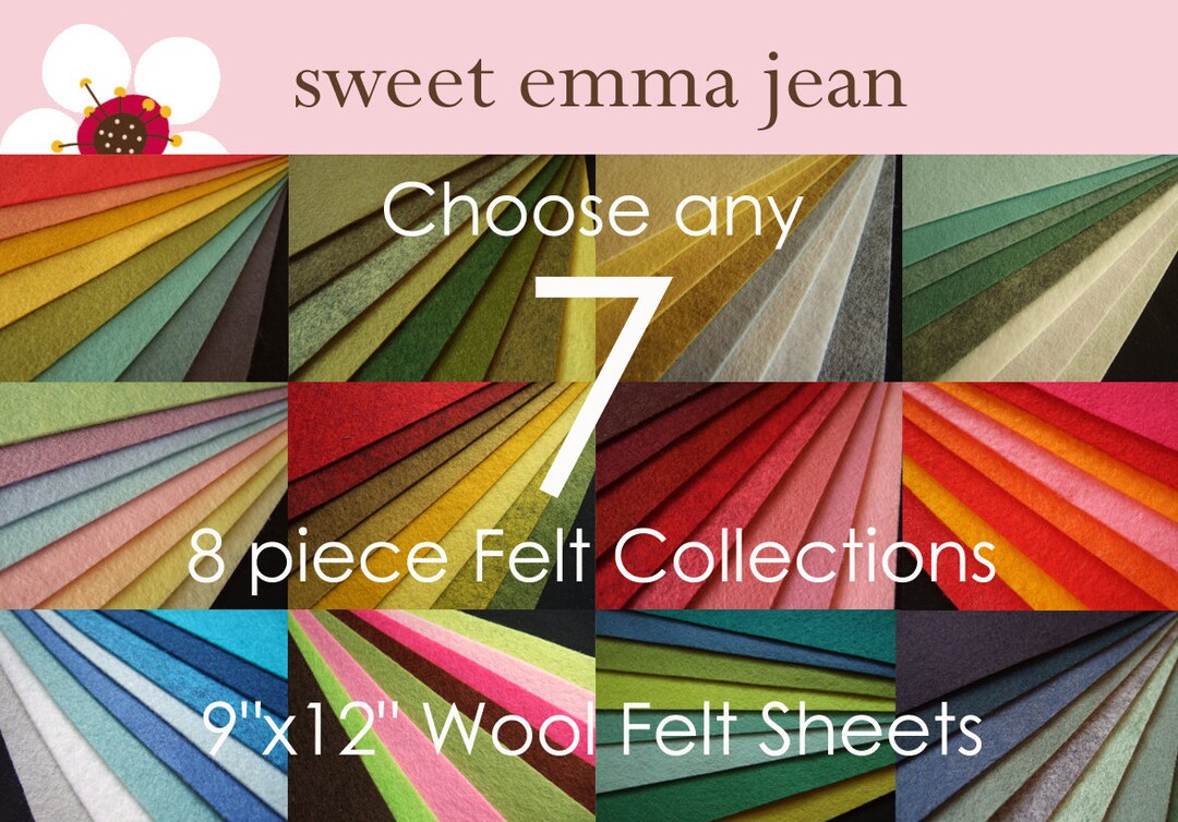 Choose Any 7 Eight Piece Felt Collections - High Quality Wool Felt ...