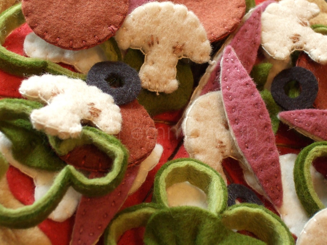 Felt Food Pattern Felt Pizza Party Set Pattern PDF DIY | Etsy