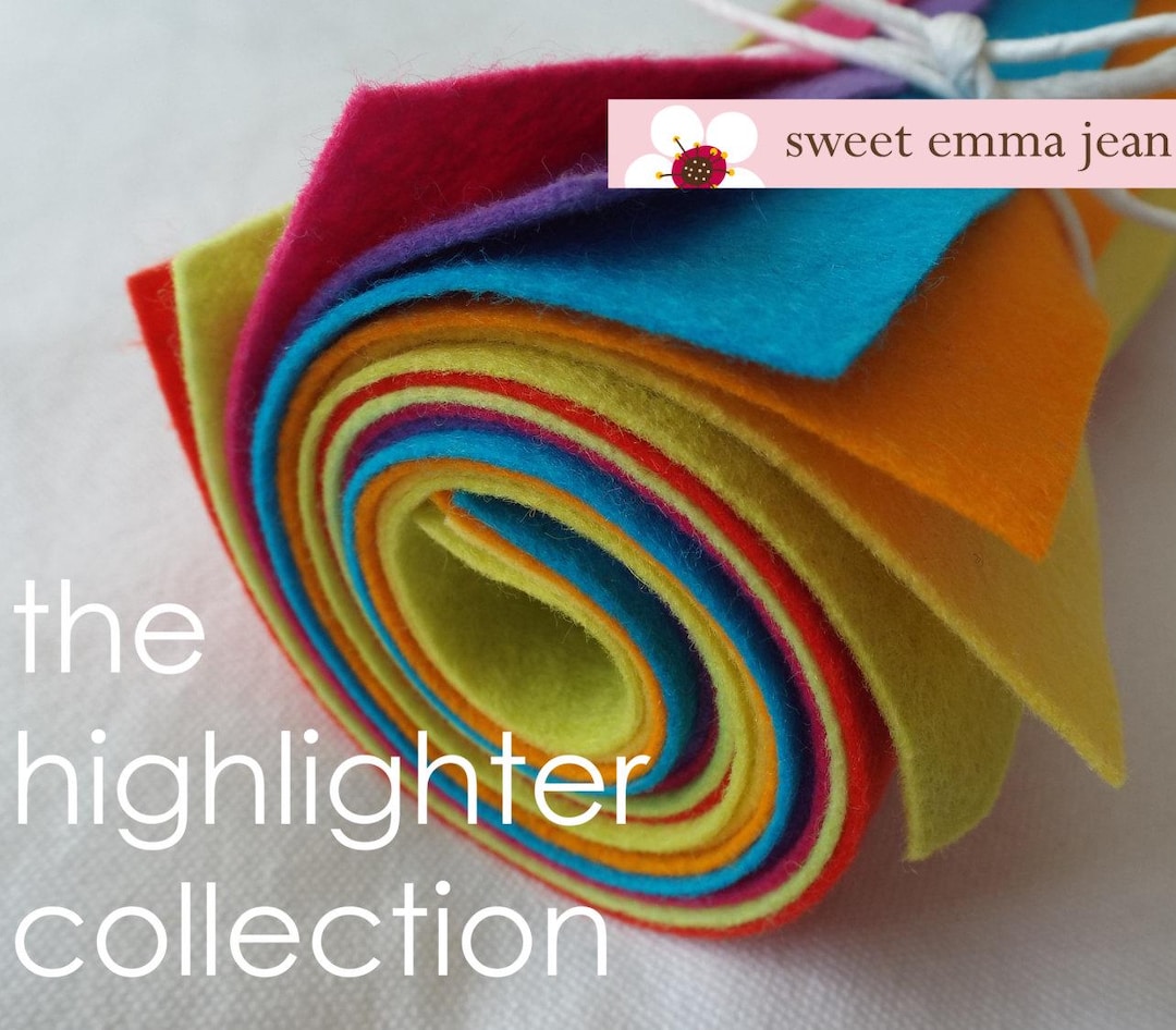 Highlighter Collection Wool Blend Felt Sheets - Neon Rainbow Craft ...