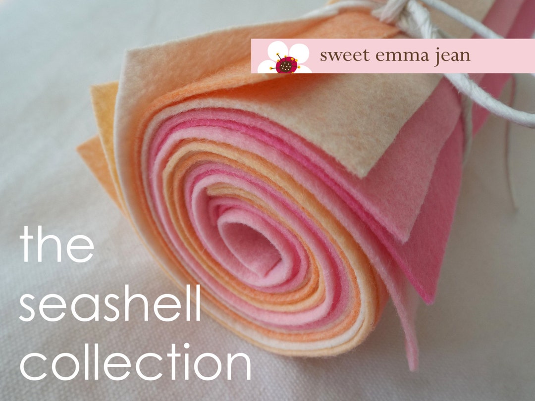 The Seashell Collection - 9x12 Wool Felt Sheets -eight Sheets of Felt ...