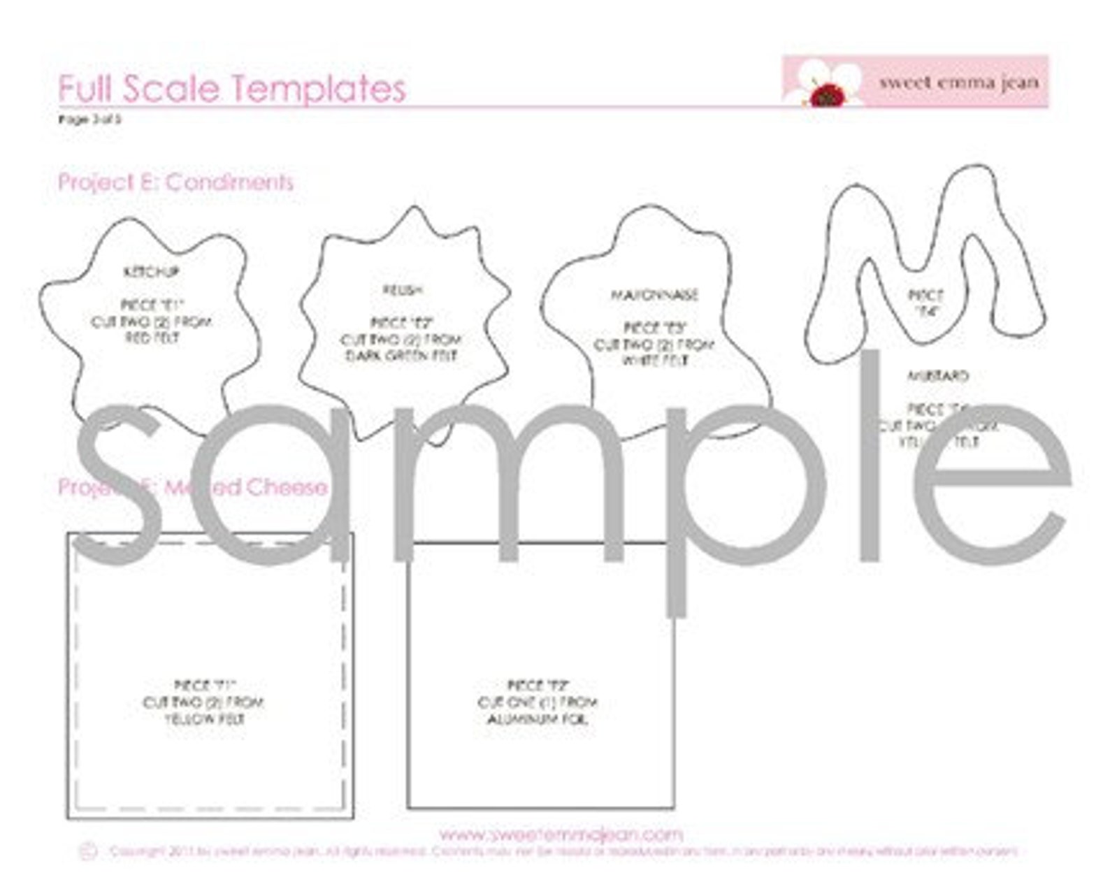 Felt Food - Summer Cookout Set - Sewing Pattern PDF - Etsy Canada