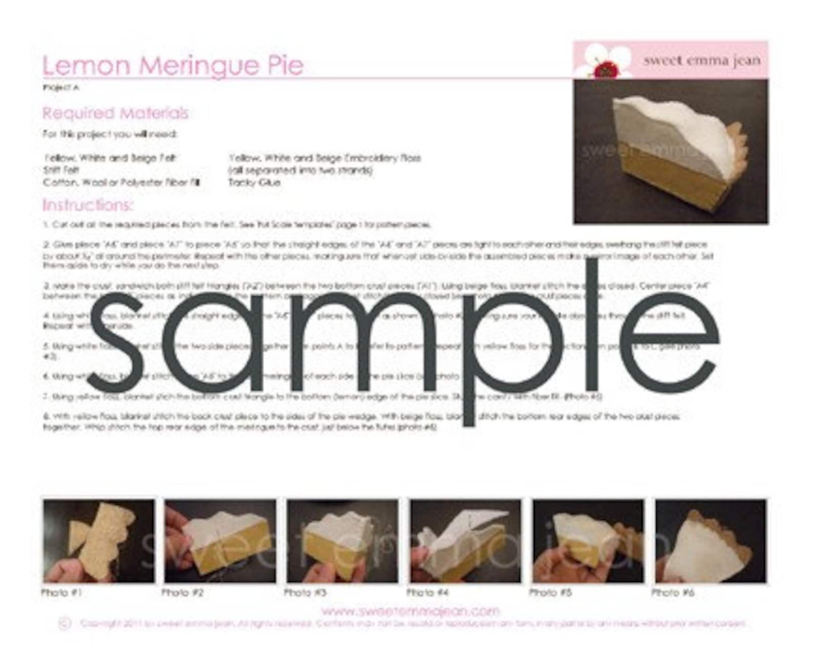 Felt Food Pie Pattern PDF: DIY Play Food Assortment (digital File) - Etsy