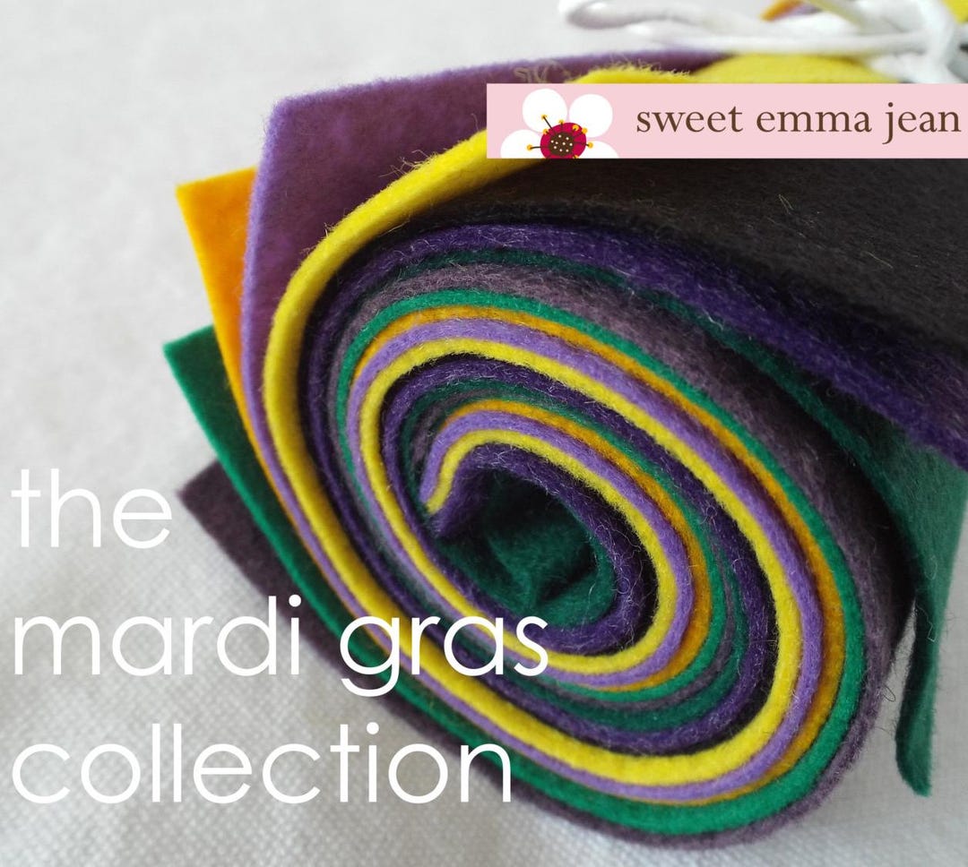 Mardi Gras Wool Blend Felt Sheets - 9x12, 8 Colors - Etsy