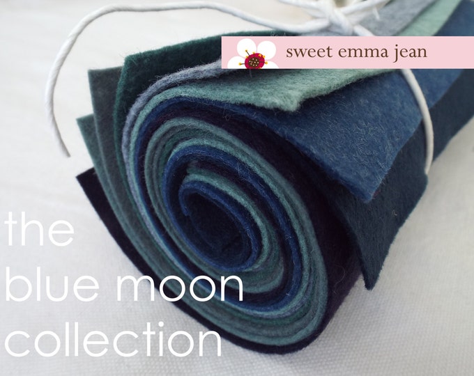 The Blue Moon Collection 8 Sheets of Felt 9x12 Wool Felt - Etsy