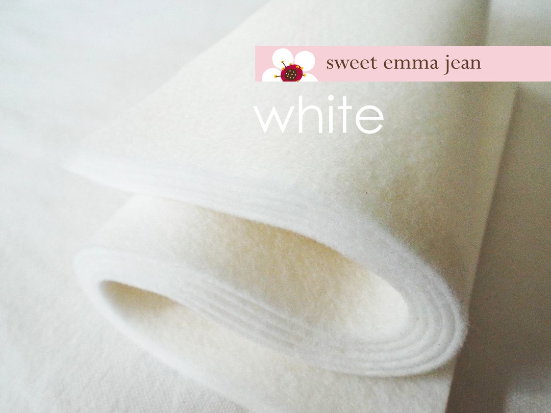 Wool Felt 1/2 Yard Cut - White - Wool Blend Felt - Etsy