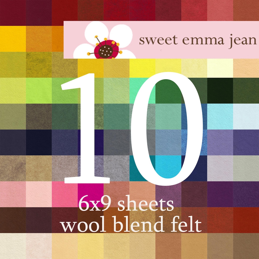 6x9 Merino Wool Blend Felt Sheets: Choose Any TEN (20-40% Wool) - Etsy
