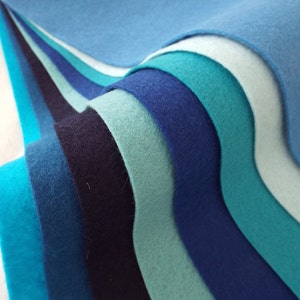 9x12 Wool Felt Sheets - the Ocean Collection - 8 Sheets of Blue Felt - Etsy
