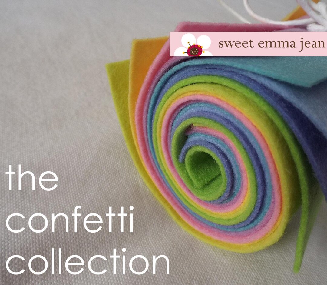 Wool Blend Felt Sheets - Confetti Colors, 9x12 (8 Sheets) - Etsy