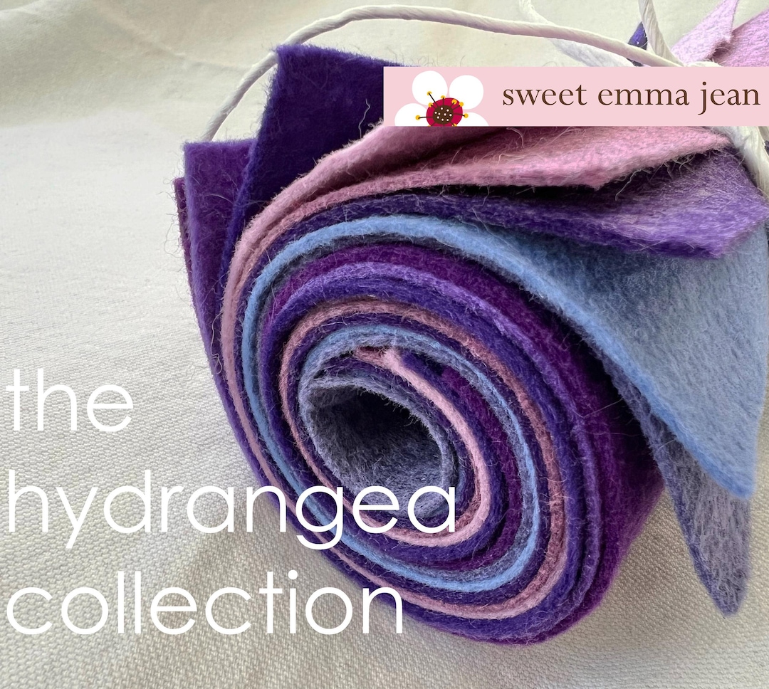 Purple Felt Sheets: Hydrangea Collection, Wool Blend (9x12) - Etsy
