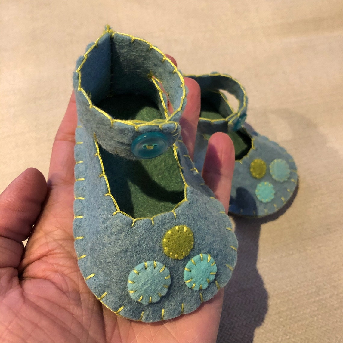 Slate Blue Felt Baby Booties Felt Baby Shoes Can Be | Etsy